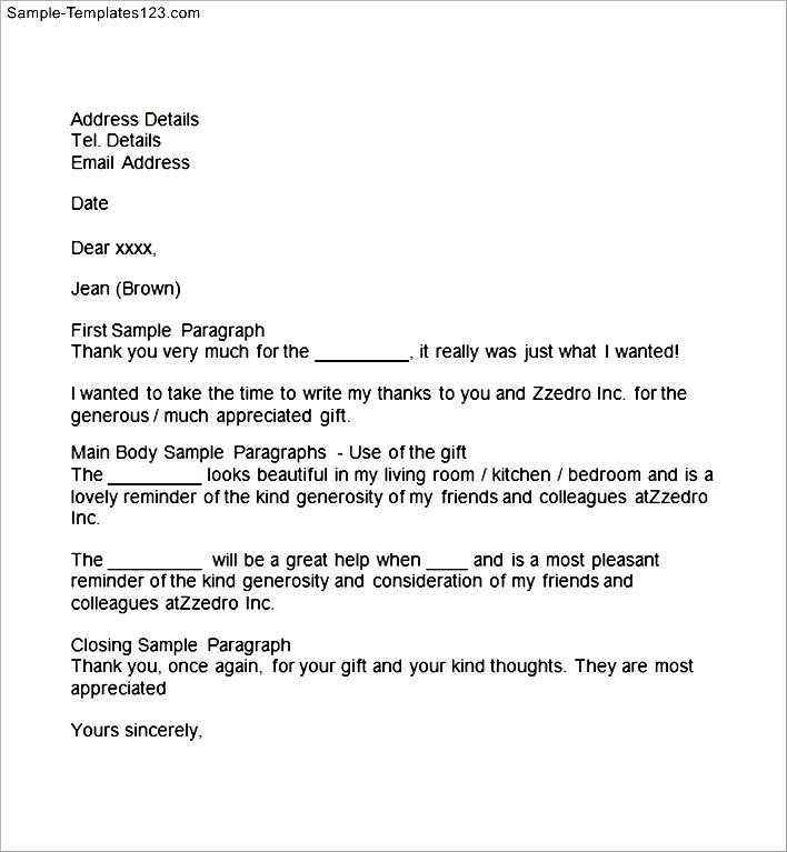Business Gift Thank You Letter Format Sample Templates Sample Templates Business Gift Thank You Letter Format Sample Templates Sample Templates