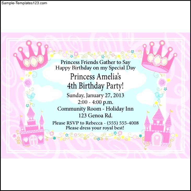 Princess Castle Birthday Invitation With Template