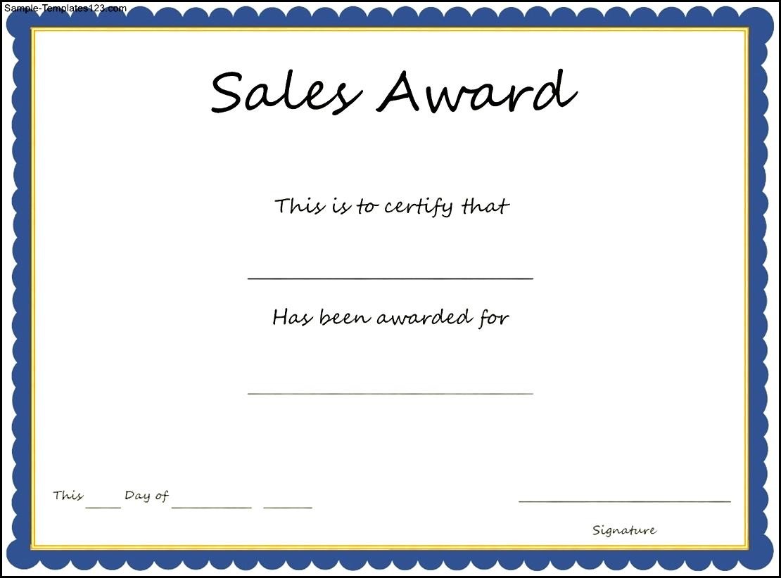 Sales Award Certificate Template Sample Templates Sample Templates Sales Award Certificate Template Sample Templates Sample Templates