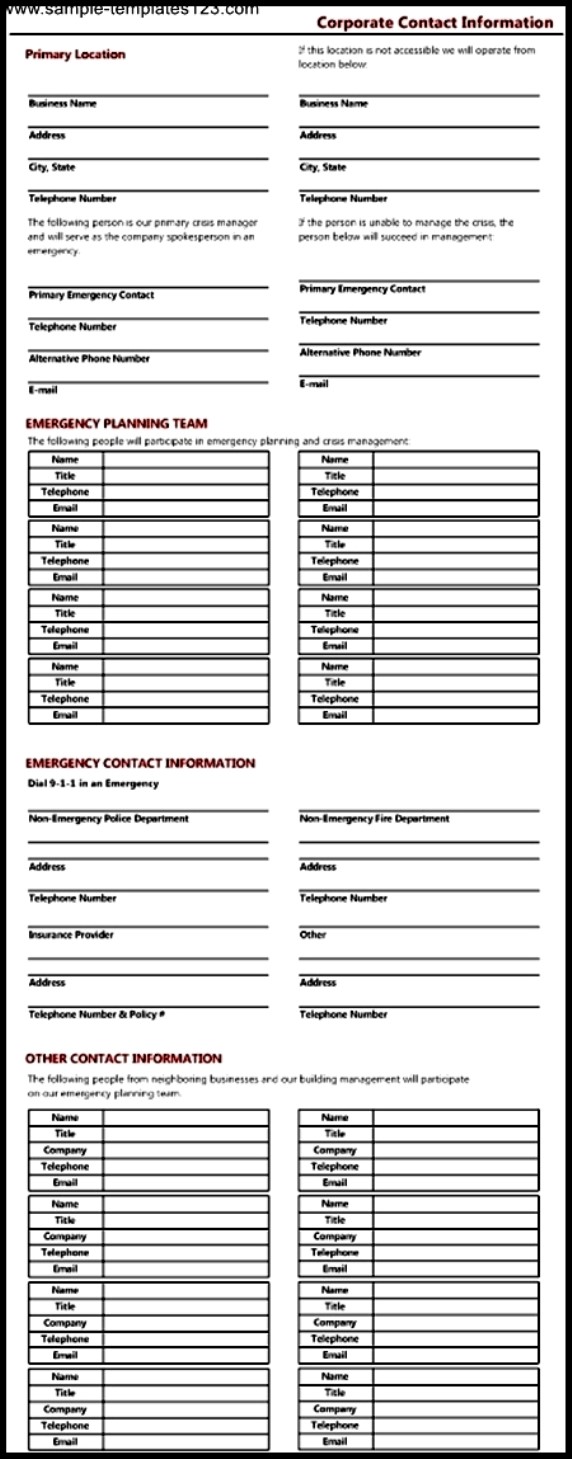 Business Contact Info