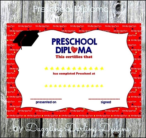Free Printable Preschool Diplomas Templates