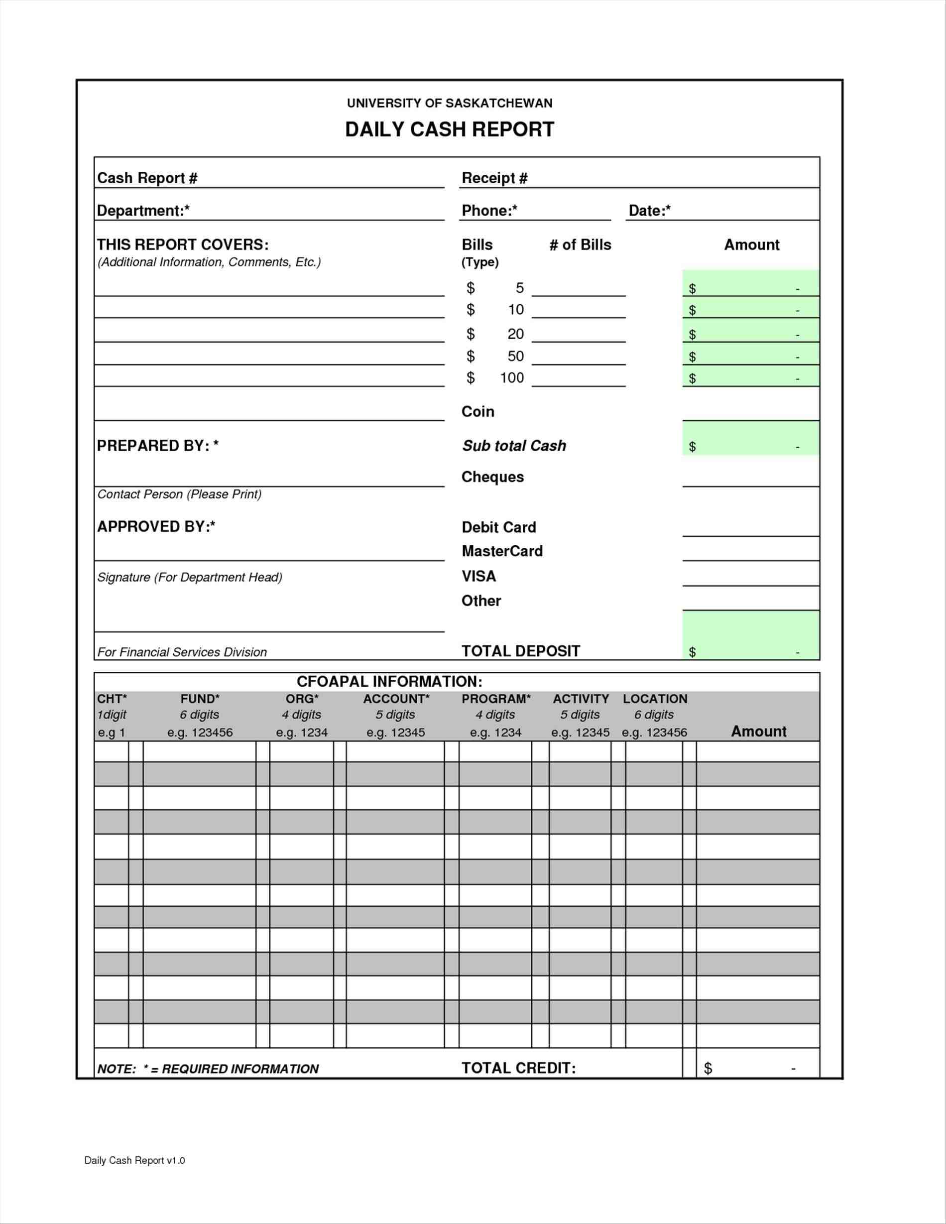 Free Printable Cash Drawer Count Sheet Free Printable Cash Drawer Count Sheet