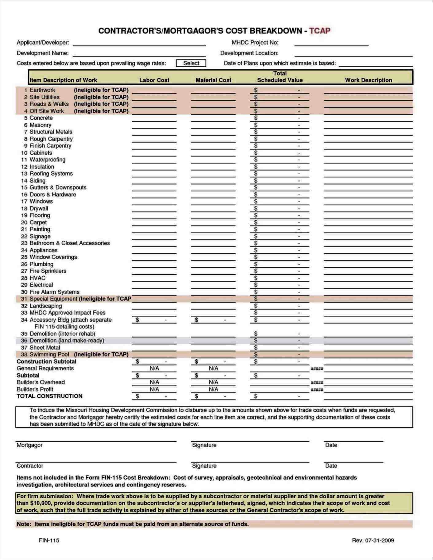 Home Remodel Expense Calculator Worksheet Sample Templates Sample 